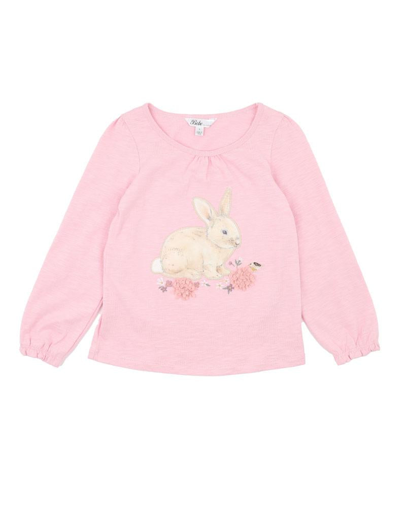 FLOSSY BUNNY TEE PINK 3-7YRS – Minihaha