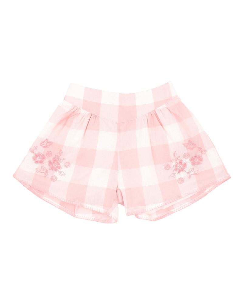 LARA EMBROIDERED CHECK SHORTS 3-7 YRS – Minihaha