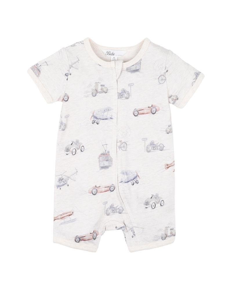 FINLEY PRINT SS ZIP ROMPER – Minihaha