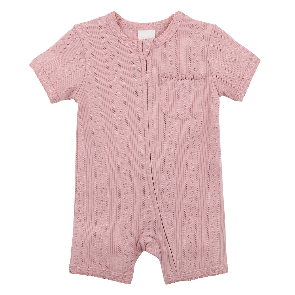 DUSKY PINK POINTELLE SS ROMPER – Minihaha