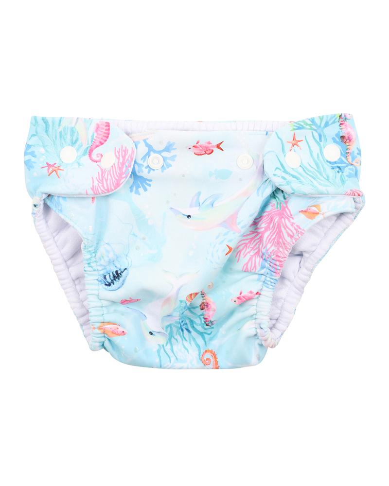 Malia Aqua Nappy - Buy Malia Print Aqua Nappy for Baby Now – Minihaha